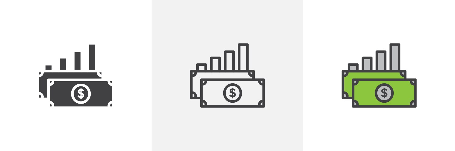 Capital gain icon set on white background Vector Image