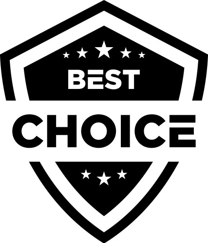 Creative best choice black icon shield Royalty Free Vector
