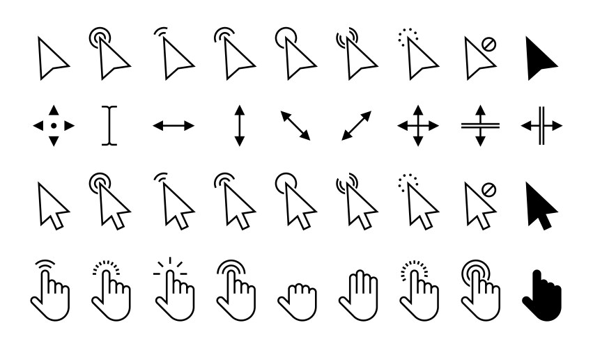 Computer Mouse Pointer Icons Vector Images Over 16000