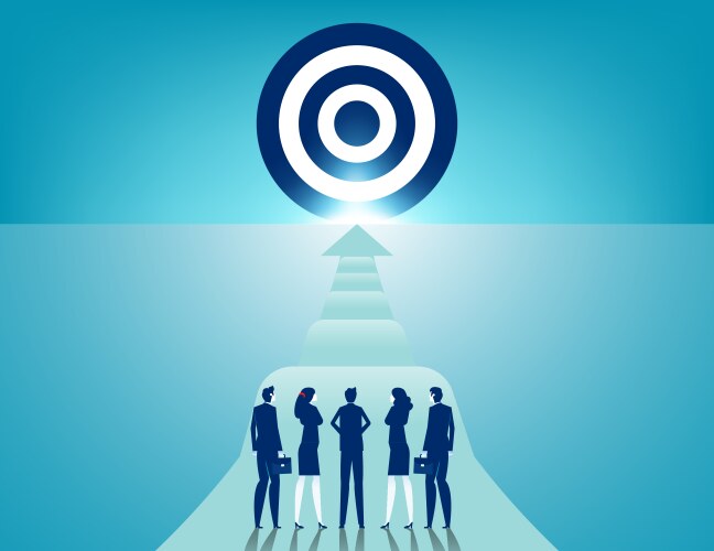 Teamwork success metaphor target goal focus Vector Image