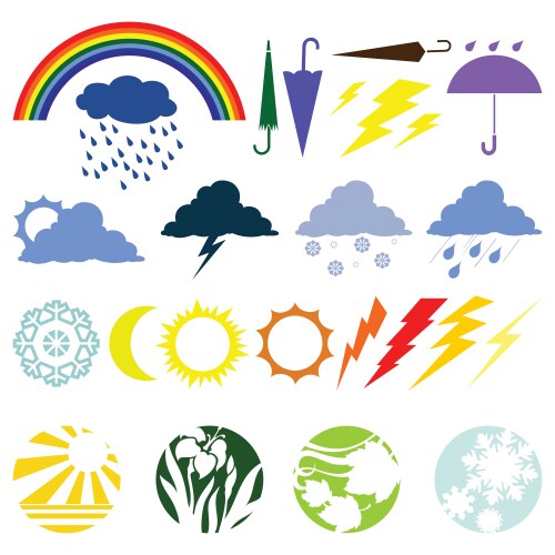 Weather set Royalty Free Vector Image - VectorStock