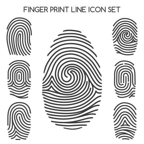 Fingerprint icon fingermark symbol Royalty Free Vector Image