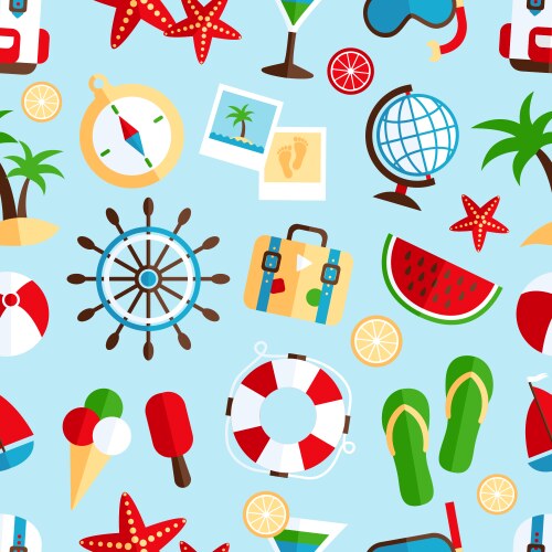 Summer vacation pattern Royalty Free Vector Image