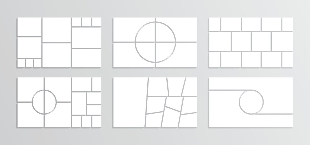 Moodboard grid examples photo collage templates Vector Image
