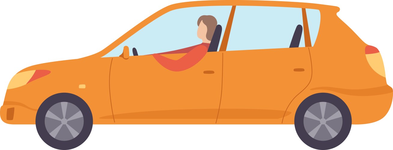 Driver girl in a car cartoon Royalty Free Vector Image