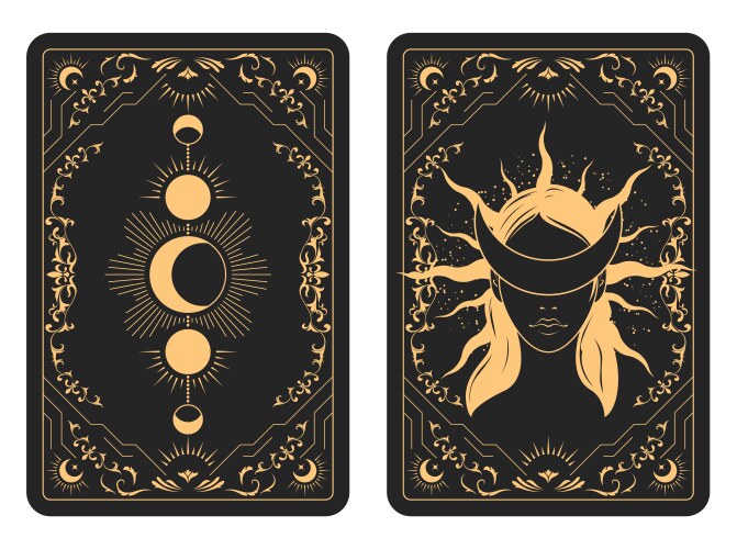 Tarot cards reverse side with esoteric and mystic Vector Image
