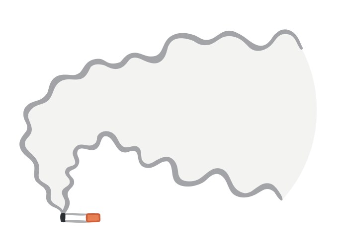 Cartoon lit cigarettes with smoke Royalty Free Vector Image