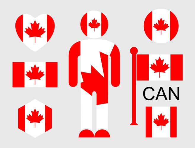 Word canada with canadian national flag under Vector Image