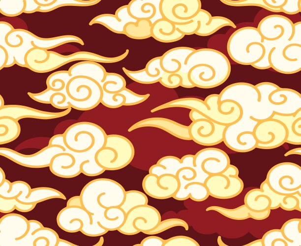 Chinese clouds smoke seamless pattern Royalty Free Vector