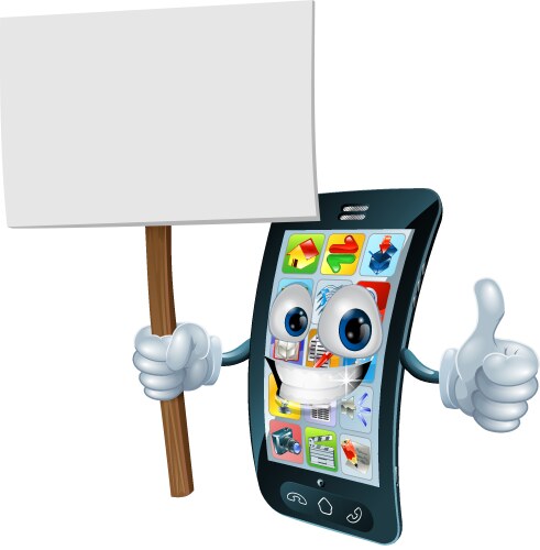Phone man with a stethoscope Royalty Free Vector Image