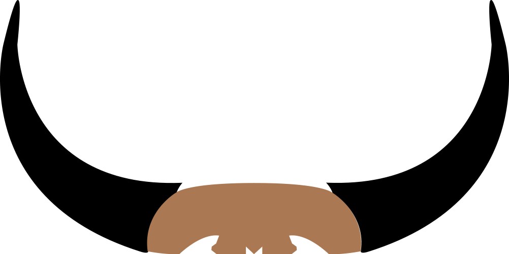 Buffalo-bull horns silhouette Royalty Free Vector Image