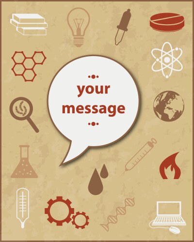 Science round poster in thin line style Royalty Free Vector