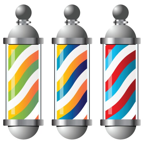 Barber pole set isolated Royalty Free Vector Image