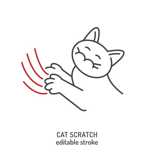 Cat scratch common pet behavior symbol excessive Vector Image