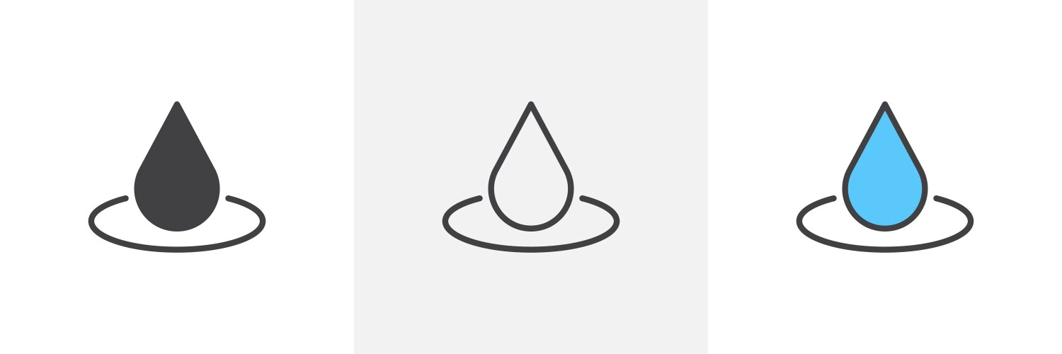 Water drop icon set on white background Royalty Free Vector