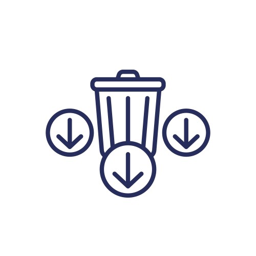 Reduce waste icon with a trash bin Royalty Free Vector Image