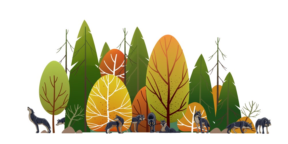 Wolf Pack Vector Images (over 1,000)