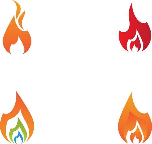 Red fire flame logo sign Royalty Free Vector Image