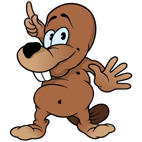 Drawing beaver animal character Royalty Free Vector Image