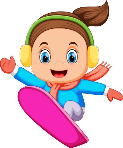 Cartoon kids playing with snow Royalty Free Vector Image