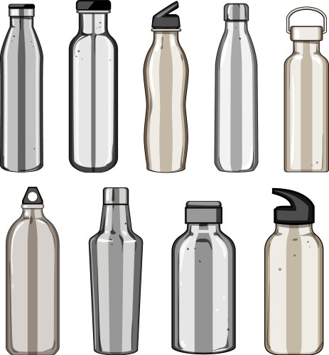 Steel stainless bottle cartoon Royalty Free Vector Image