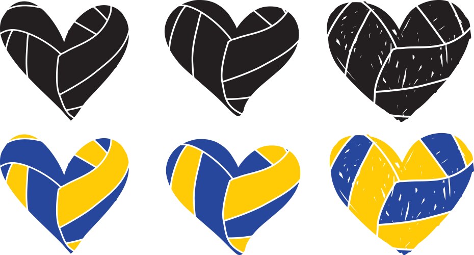 Volleyball heart sport clipart Royalty Free Vector Image
