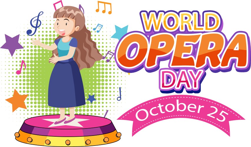 An animated opera singer singing passionately Vector Image