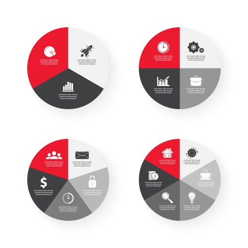 Circle chart infographic template for cycle Vector Image