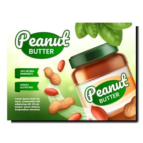 Peanut butter advertising poster Royalty Free Vector Image