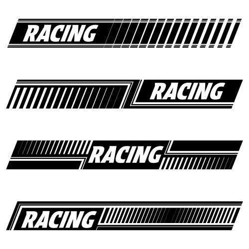 Sports stripes car stickers black color racing Vector Image