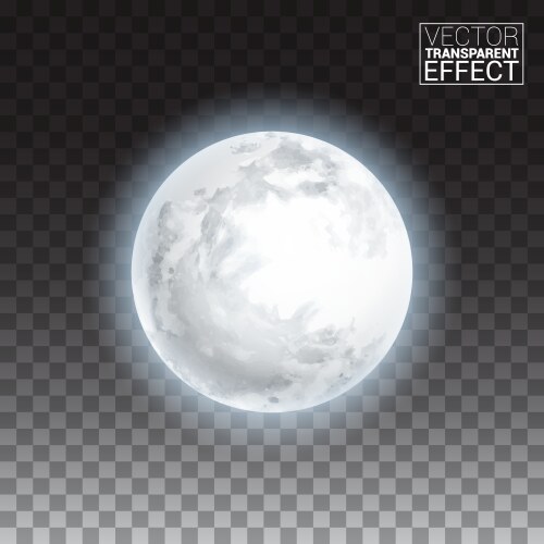 Realistic detailed full big blue moon isolated Vector Image