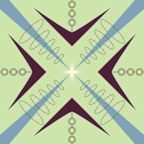 Retro atomic 1950s mid century vintage background Vector Image