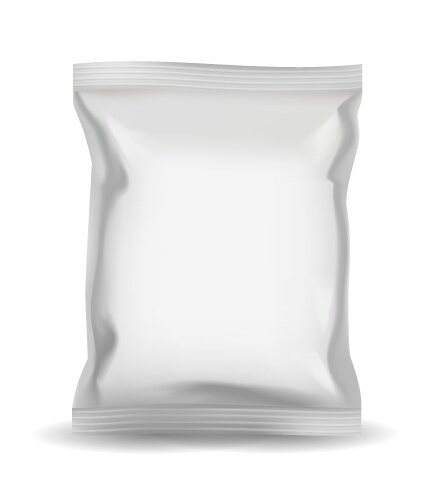 3d blank white snack bag package with hang hole Vector Image