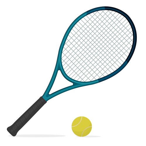 Icon tennis racket and ball in flat style Vector Image