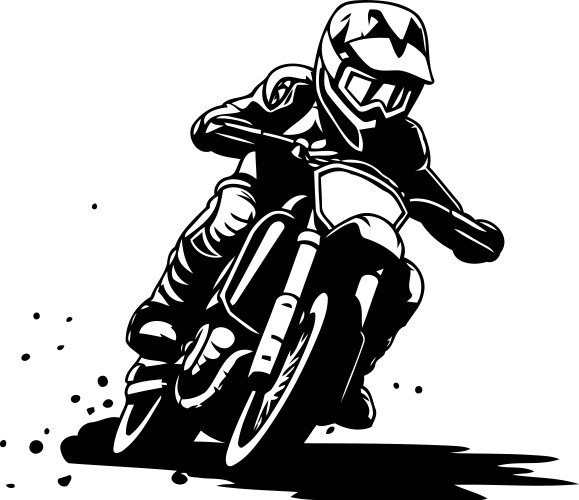 Racing motorcyclist on motorcycle cartoon style Vector Image