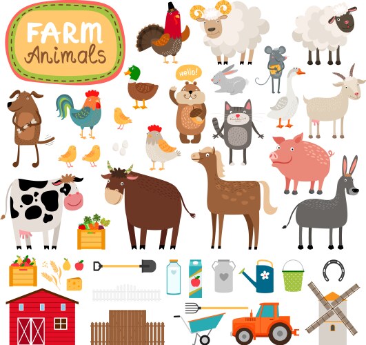 Find two same cartoon farm animals educational Vector Image