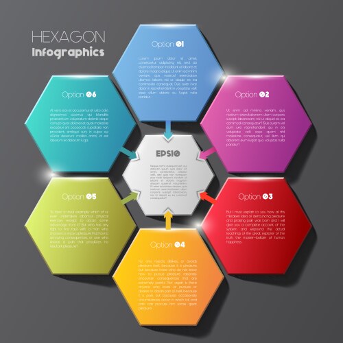 Hexagon infographic Royalty Free Vector Image - VectorStock