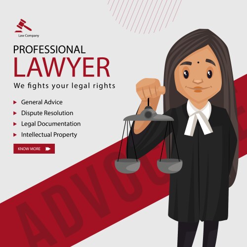 Professional lawyer banner design template Vector Image