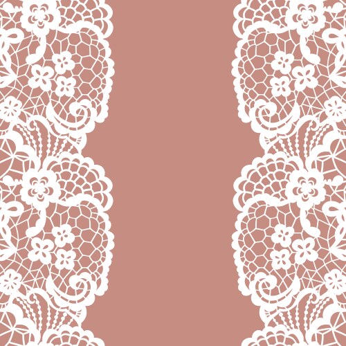 Seamless lace border invitation card Royalty Free Vector