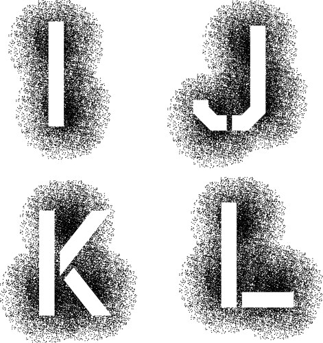 Stencil Angular Spray Font Vector Images (52)
