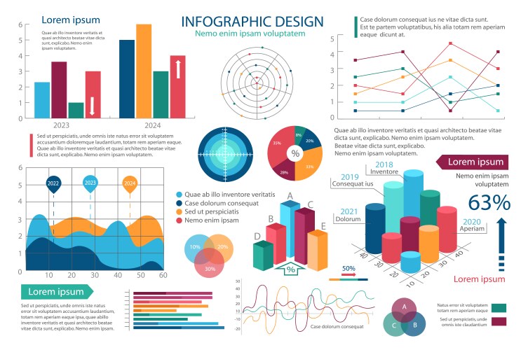 Set of infographic elements data visualization Vector Image