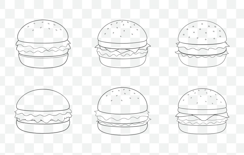 Burger Line Art Vector Images (over 7,300)