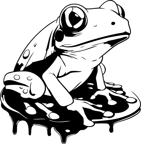 Frog isolated on white background cartoon style Vector Image