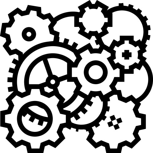 Clockwork mechanism steampunk vintage glyph icon Vector Image