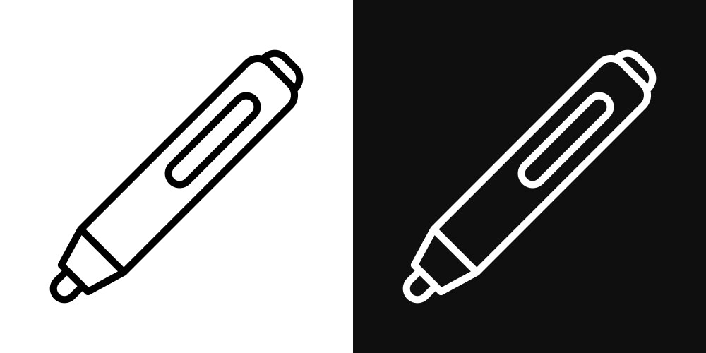 Marker icon set office highlighter pen symbol Vector Image