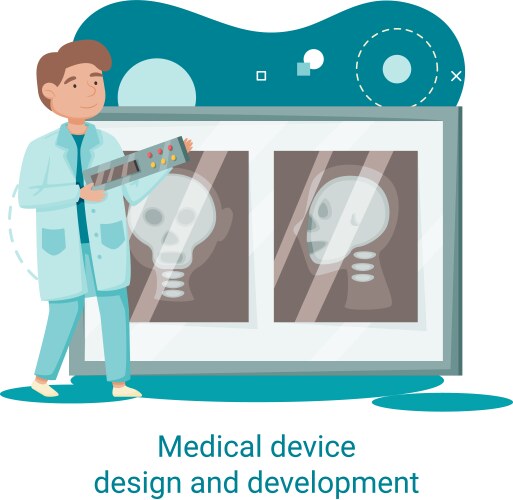 Medical device design and development banner Vector Image