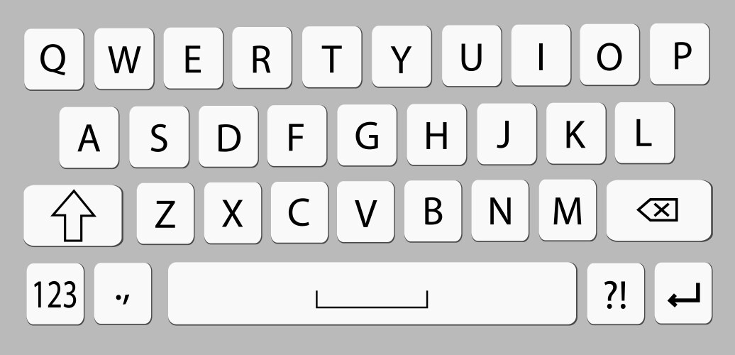 Mobile keyboard template Royalty Free Vector Image