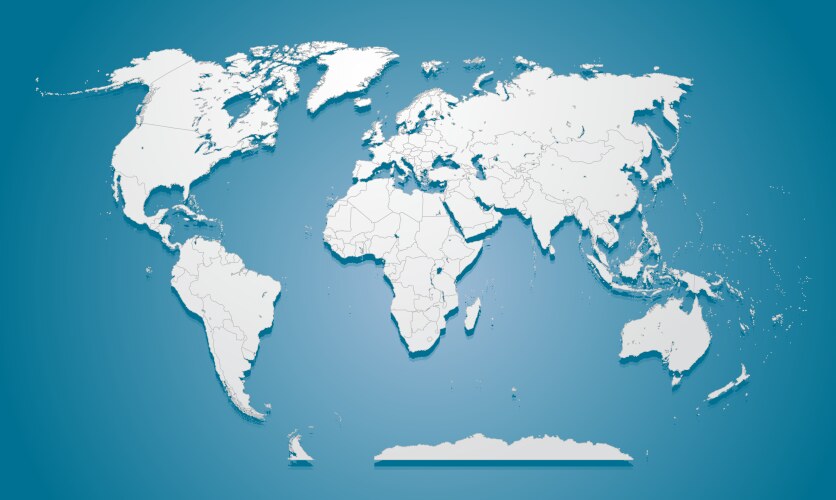 Paper 3d world map Royalty Free Vector Image - VectorStock