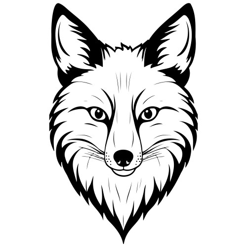 Fox ink hand drawn line transparent background Vector Image