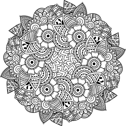 Round element for coloring book Royalty Free Vector Image